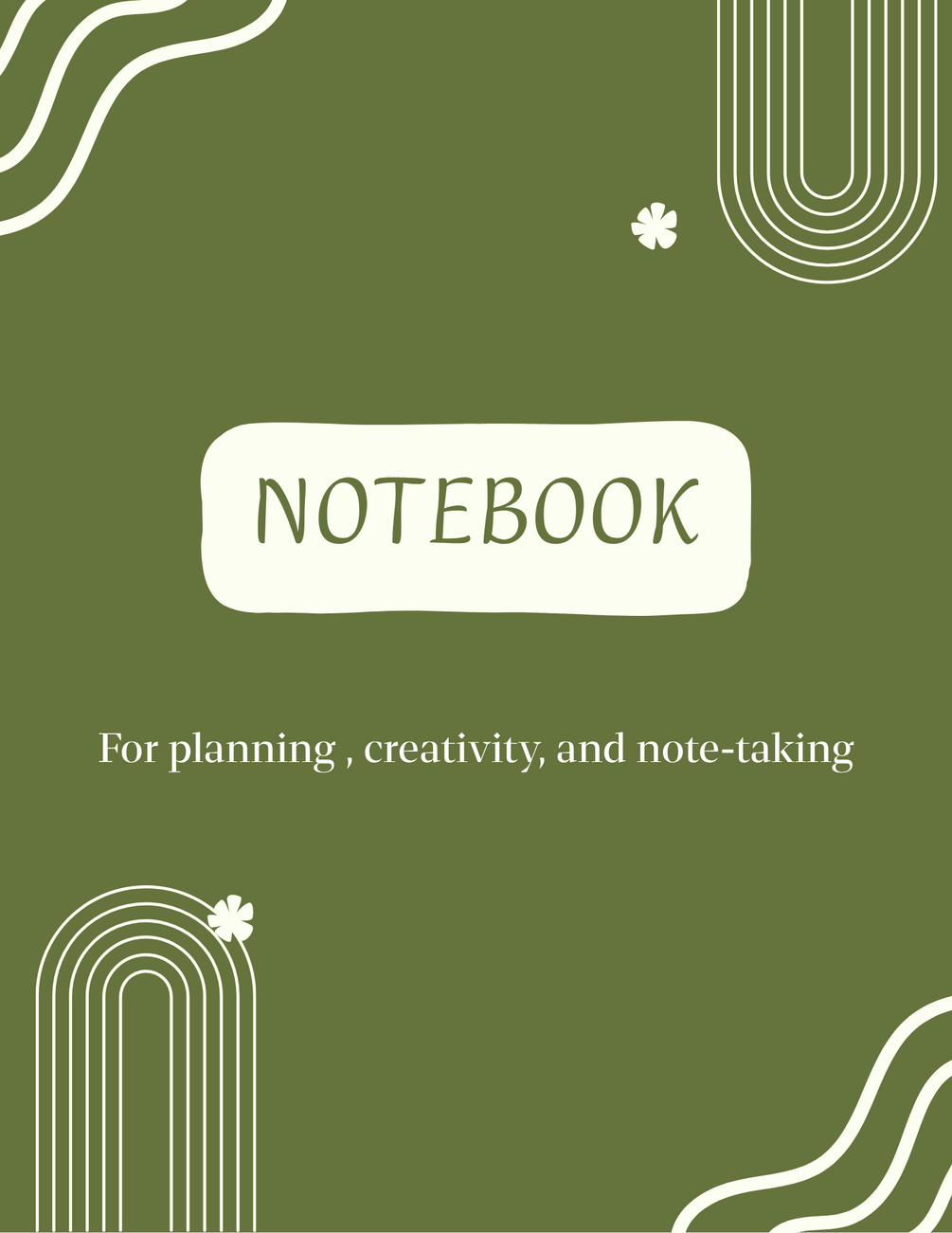 Olive Green Creative NoteBook-For Planing, Cretivity And Note-Taking.