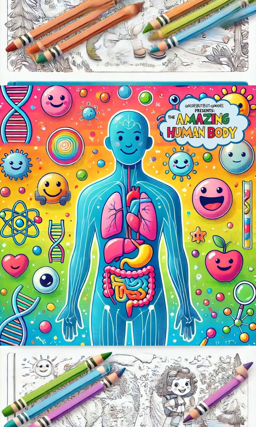 Educational Children Coloring Book - The amazing human body