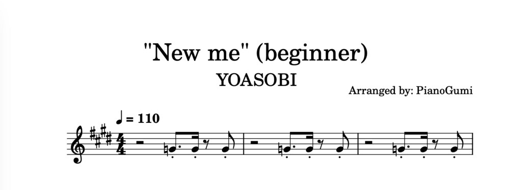[full] YOASOBI - "New me" - BEGINNER Piano Sheet Music