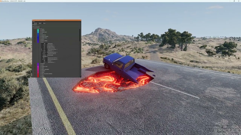 Setting up Lava to Melt Car - BeamNG