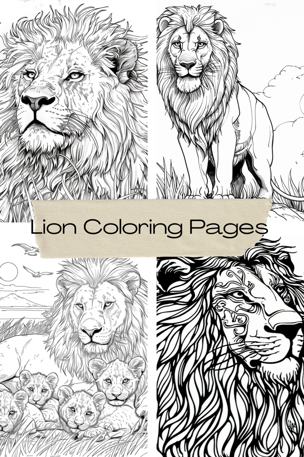 Lion Coloring Pages Volume 1