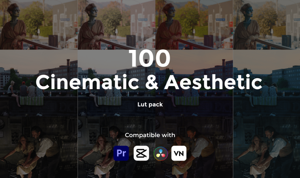 100 Cinematic & Aesthetic Luts Pack