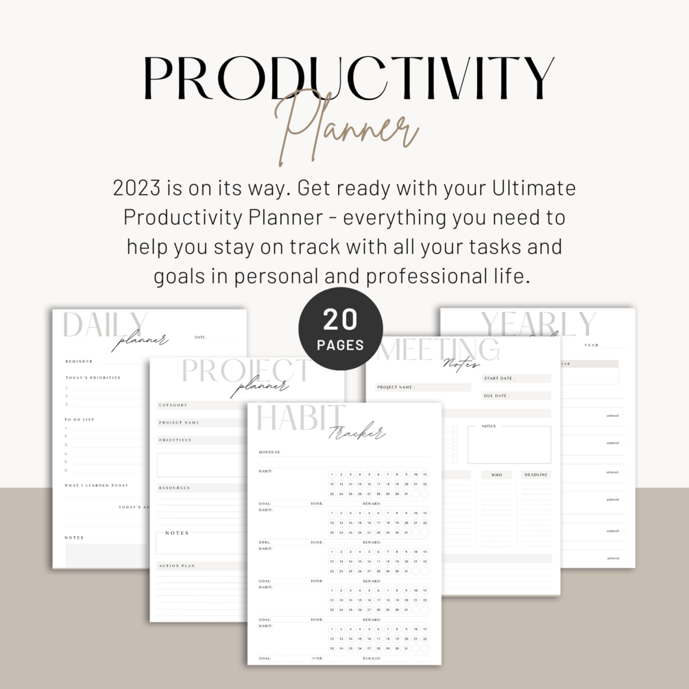 Ultimate Productivity Planner For Woman Entrepreneurs 2023