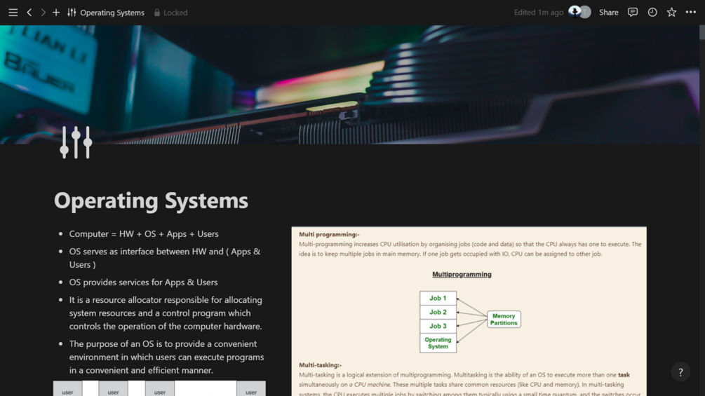 Last Minute Notes for Operating Systems