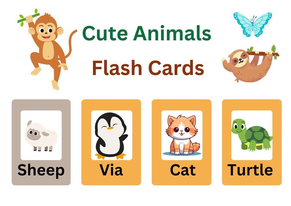 Cute Animals Flash Cards