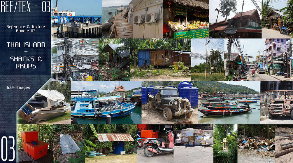 REF/TEX03 - Reference & Texture Bundle 03: Thai Island - Shacks & Props