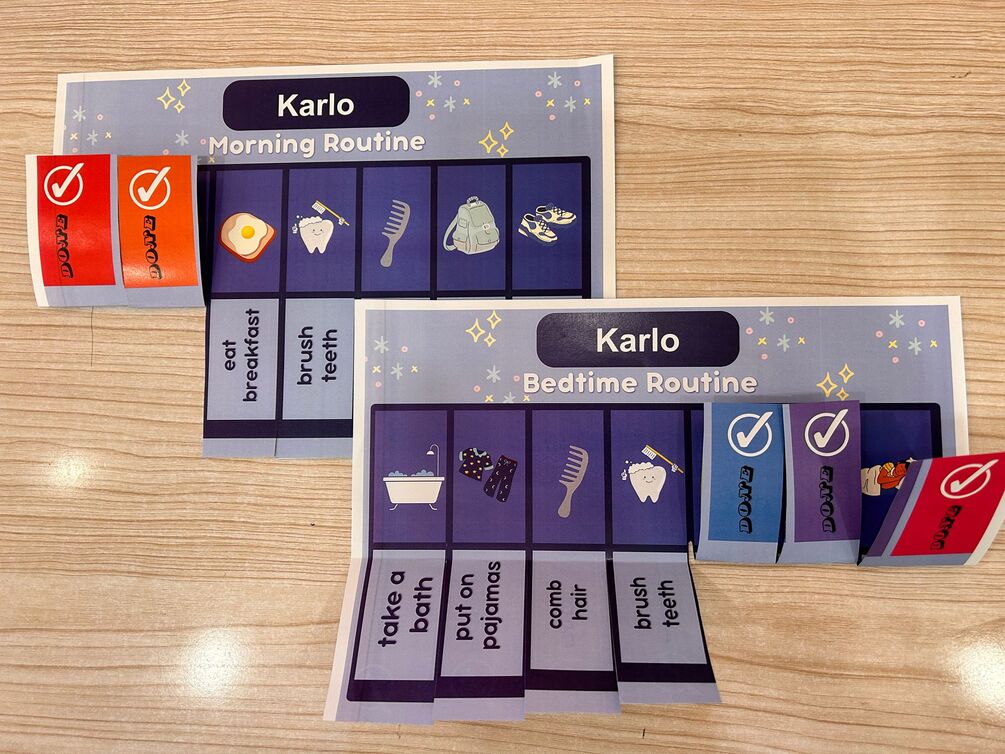 Morning and Night Routine Visual Schedule for Boys (fillable)