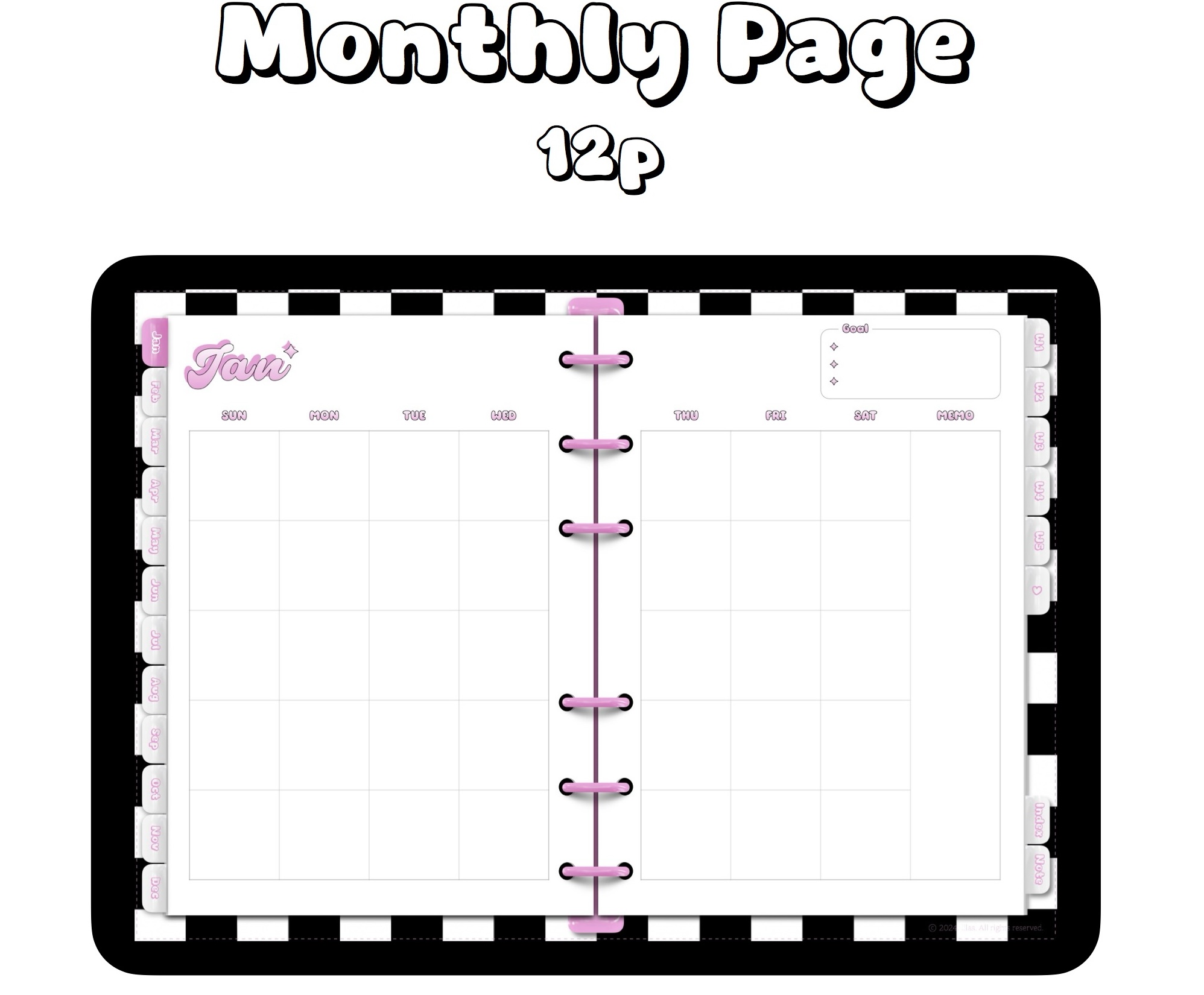 Y2K-inspired Digital 6-Ring Planner