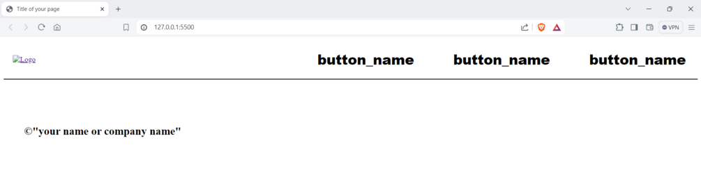 HTML top selection bar template