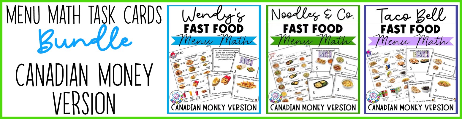 CANADIAN Fast Food Menu Math BUNDLE (7 Restaurant Menus for Yummy Math ...