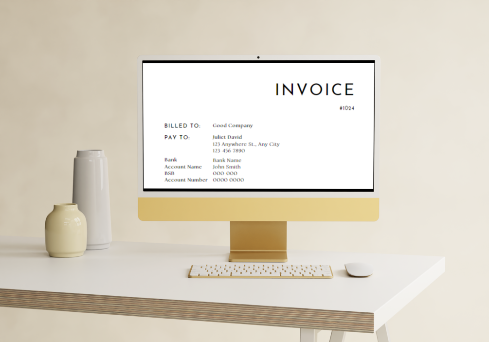 Black & White Simple Invoice Template
