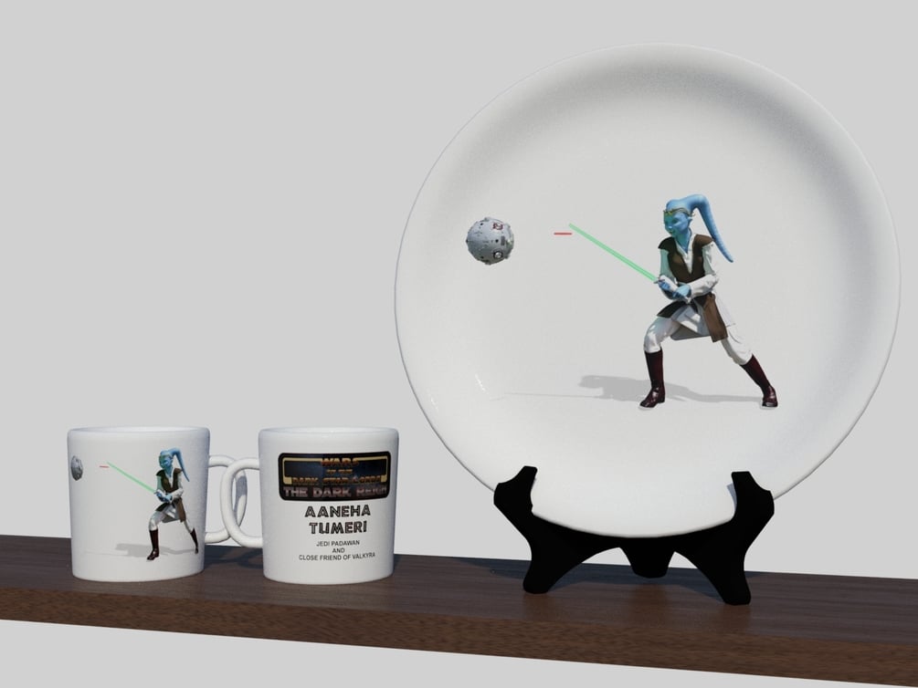 Coffee Mug with Danish Plate Set: Jedi Padawan Aaneha Tumeri from The ...