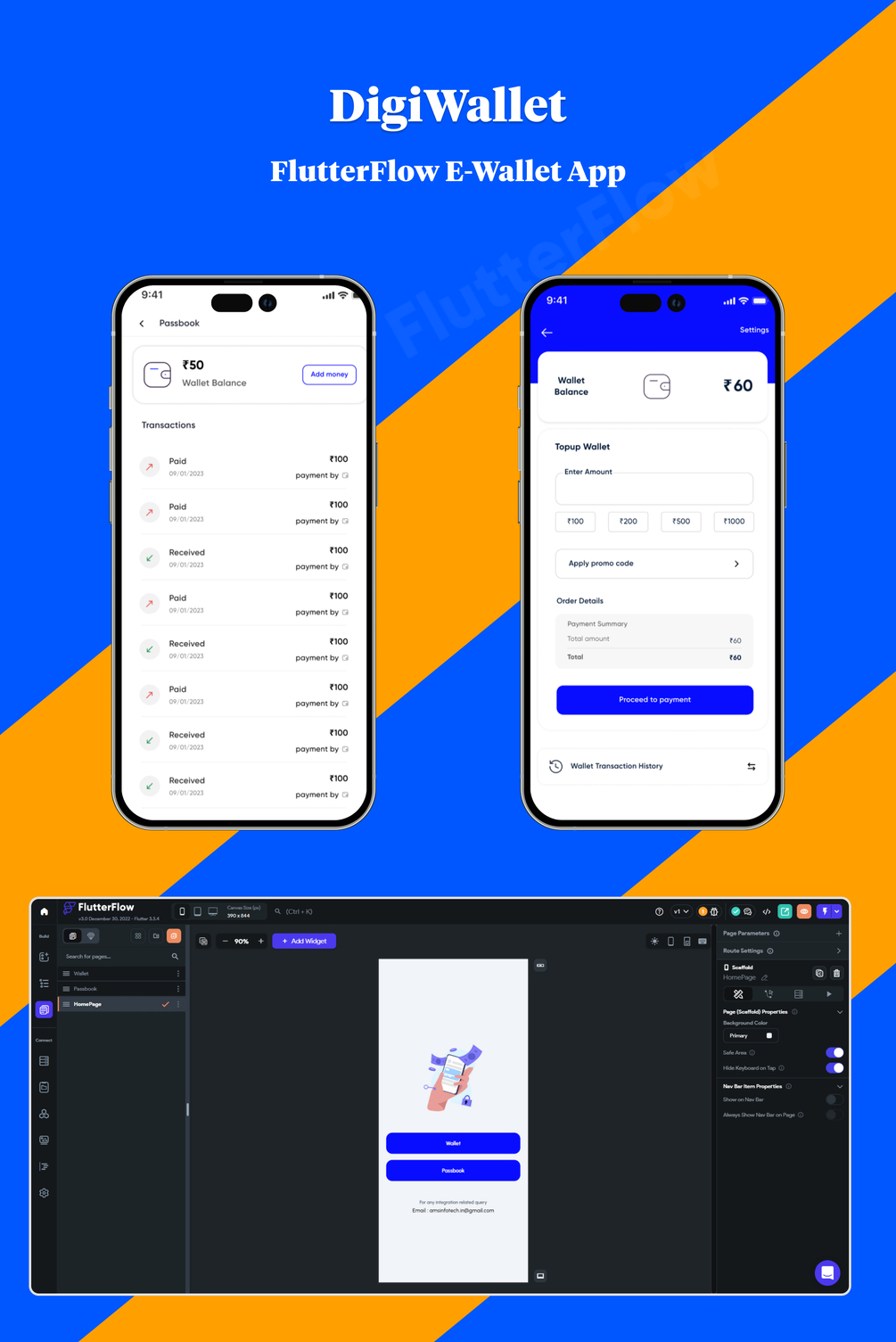 DigiWallet - FlutterFlow E-Wallet App