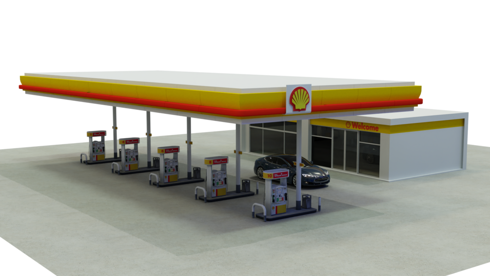 Blender: Shell gas station