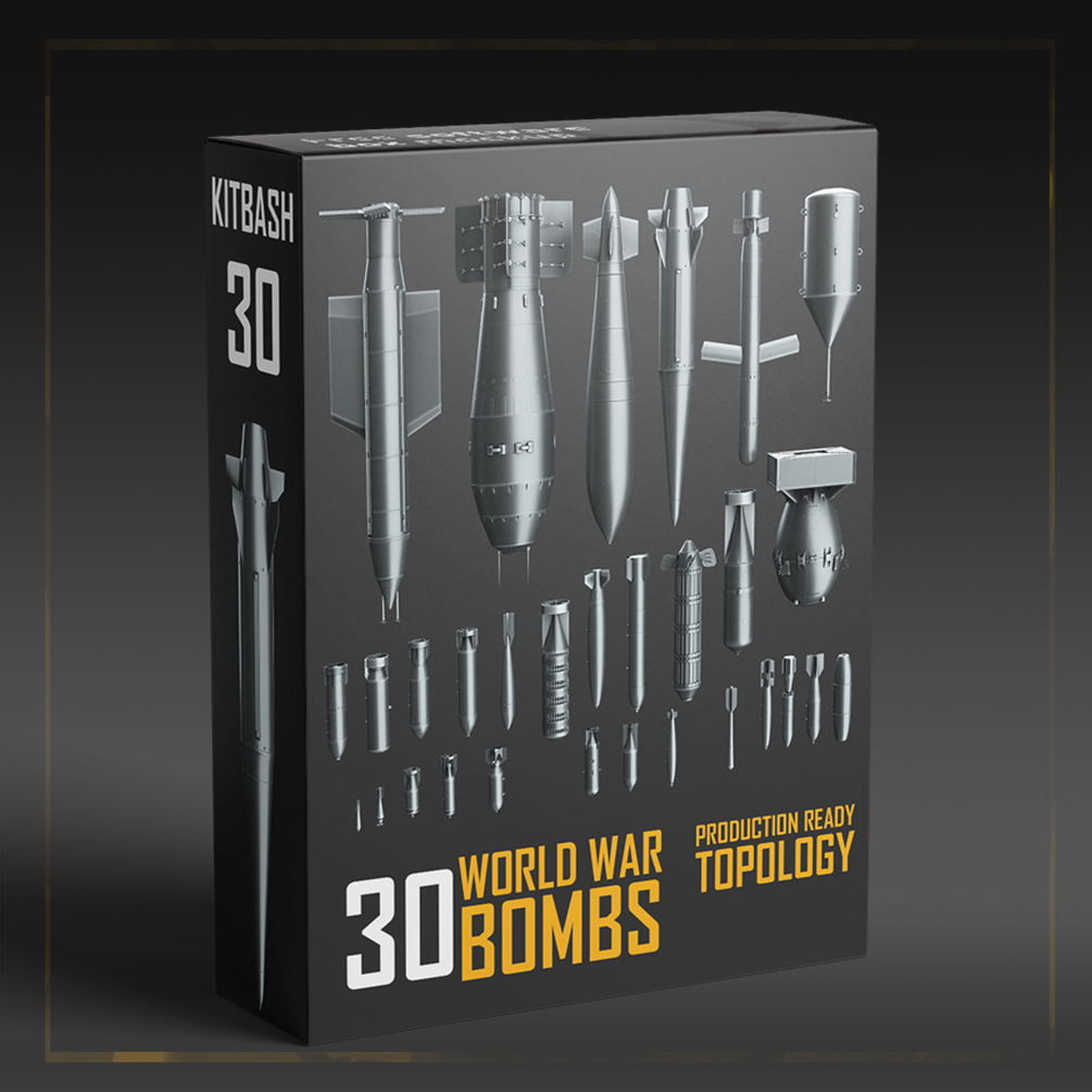 World War Bombs KITBASH bundle [30 Unique Rockets and Bombs]