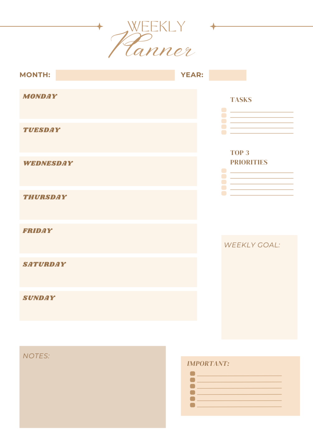 The Elegant Weekly Planner