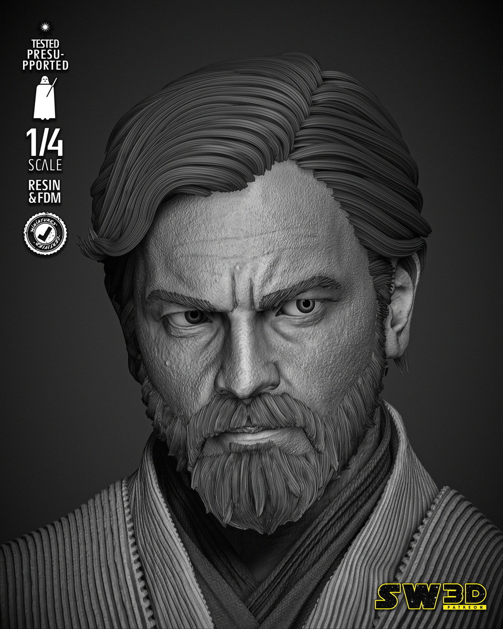 Obi Wan 2024 Portrait Bust - Star Wars 3D Models - Tested and Ready for ...