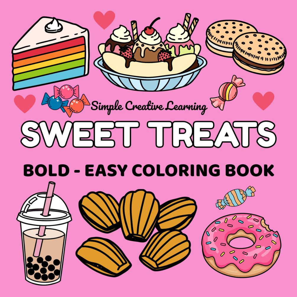 Sweet Treats Bold - Easy Coloring Book: Coloring Book for Adults and ...