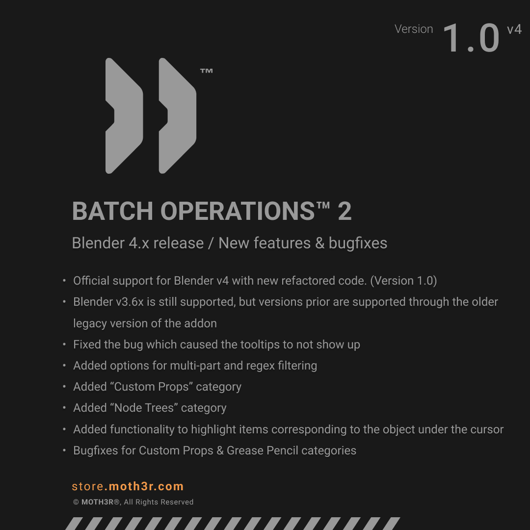 BATCH OPERATIONS™ for Blender 4! - MOTH3R®