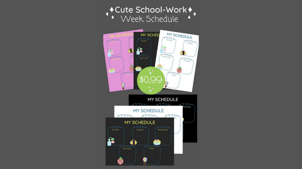 Cute and Simple School-Work Week Schedules 💖