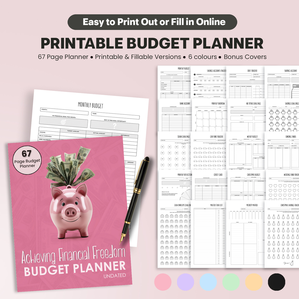 Achieving Financial Freedom Printable Budget Planner