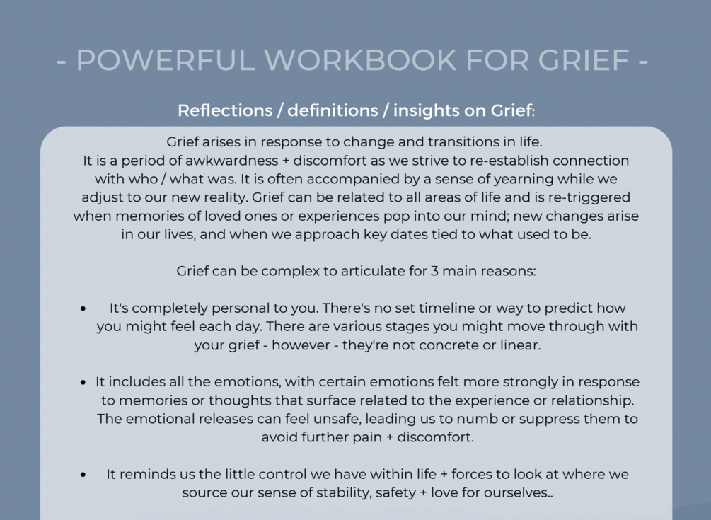 Powerful Workbook For Grief