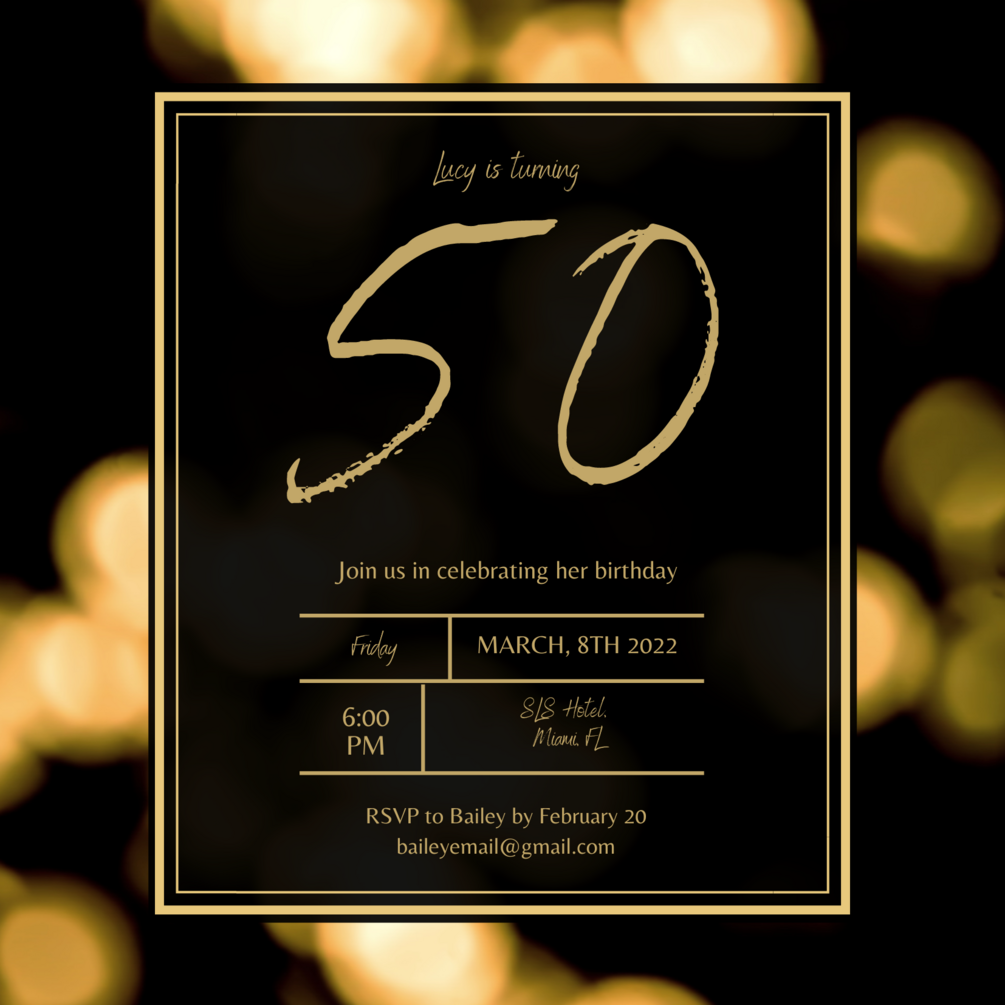 Black & Gold Elegant Invitation Canva Template