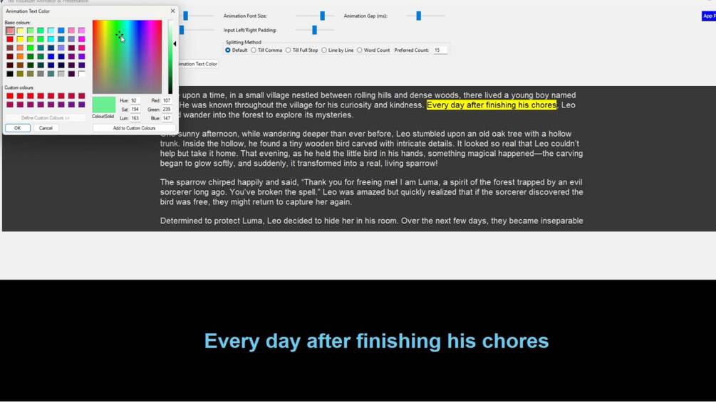 Text Visualizer Animator and Presentation