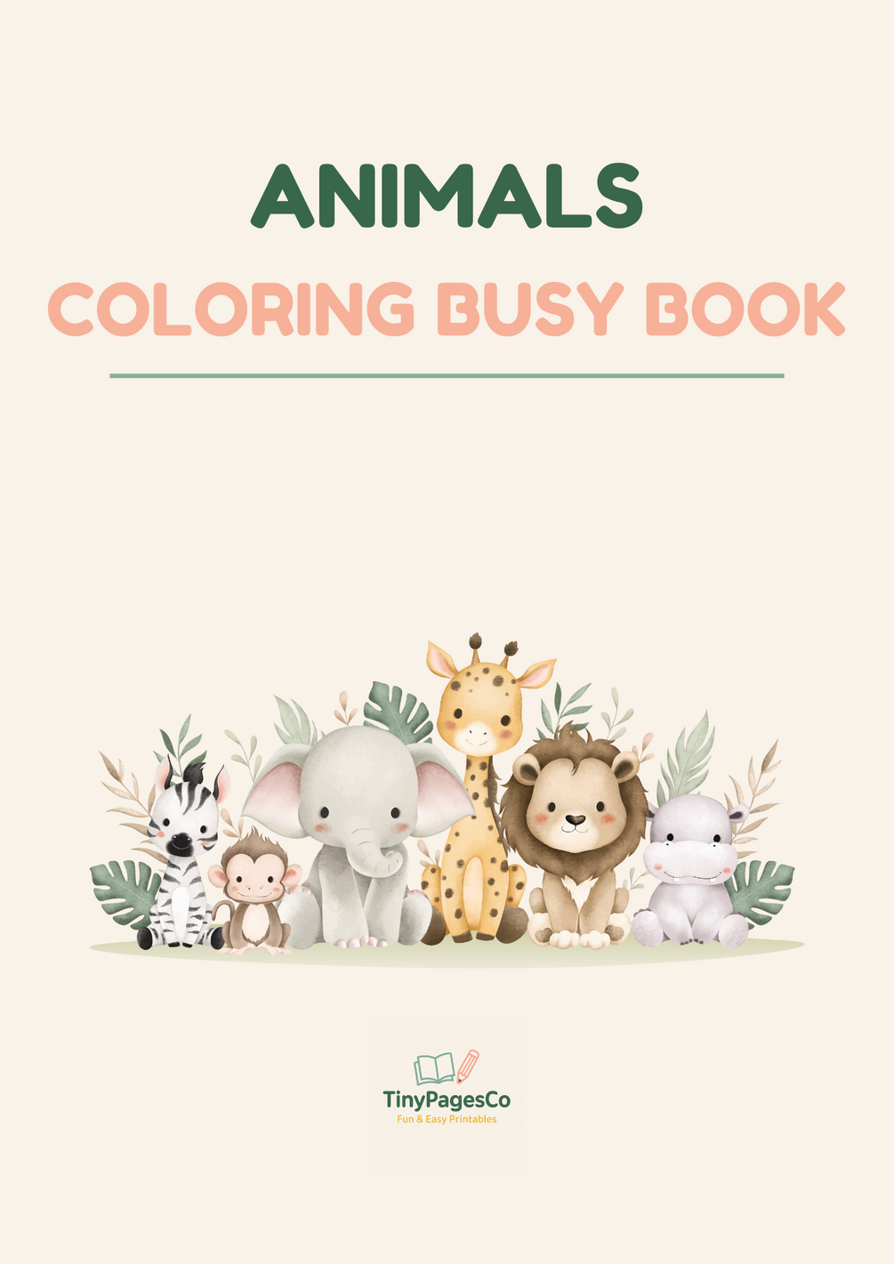 Animals Coloring Book for Kids – 50 Pages (Printable PDF)