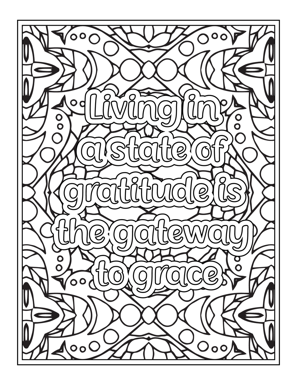 Gratitude Quotes Coloring Book Pages (PDF)