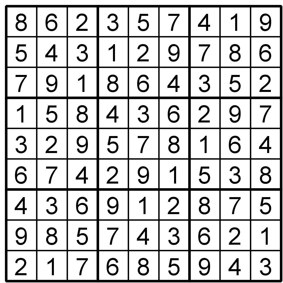5000 Printable (Easy) 9x9 Sudoku Puzzles with Solutions - Pack4