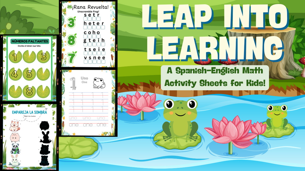 Leap Into Learning – Spanish-English Math Activity for Kids!