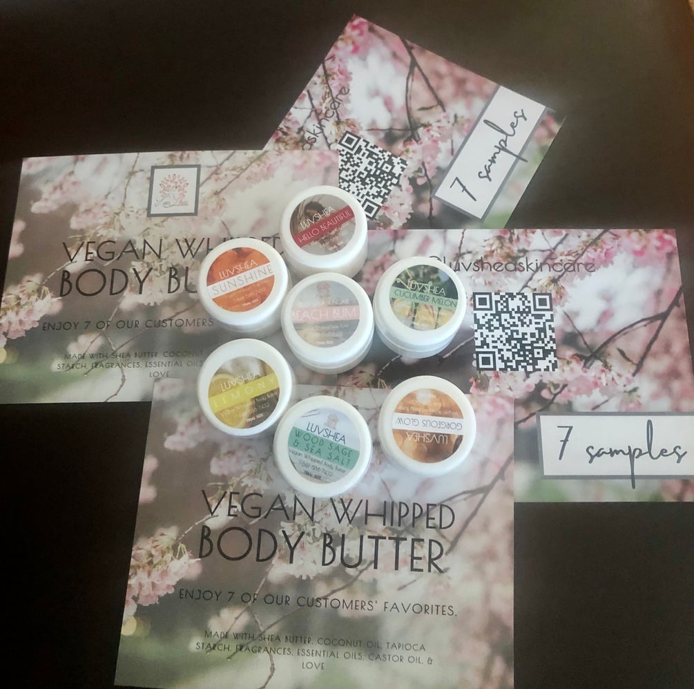7 MINI SAMPLE SET VEGAN WHIPPED BODY BUTTERS