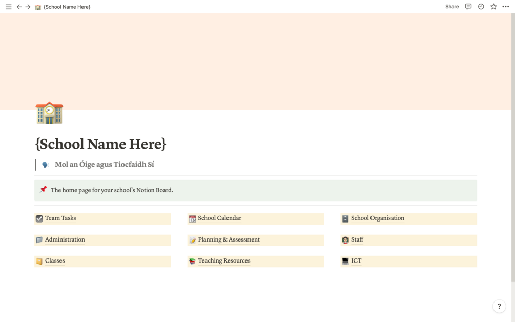 Notion for Primary School Template