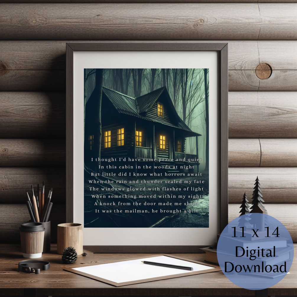 Cabin in the Creepy Woods | Funny Scary Poem | Dark Woods Cabin Digital ...