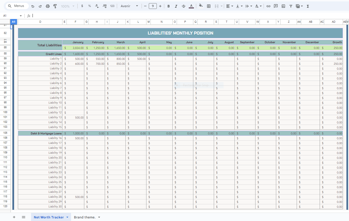 Net Worth Tracker for Personal Finance | Google Sheet Template