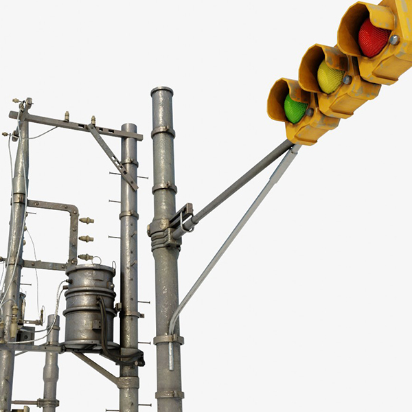 high quality traffic lights with 8k pbr textures Low-poly