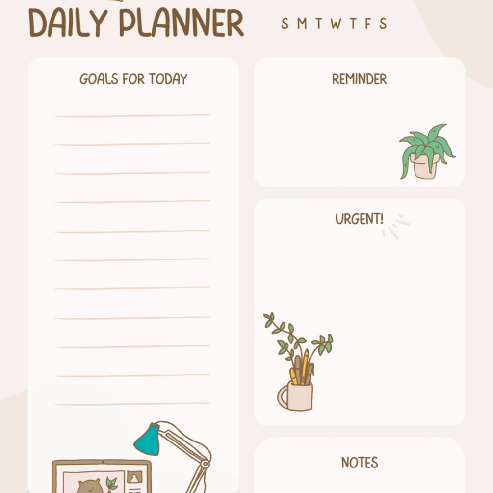 DAILY PLANNER BROWN AND ASTHEITIC LOOK