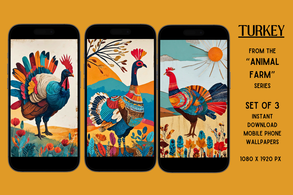 Mobile Phone Wallpapers / Instant Download / 3 PNG (Turkey)