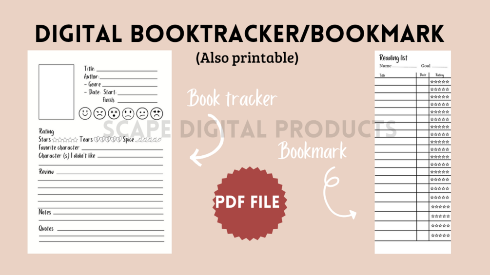 Digital Book tracker and bookmark (reading list)