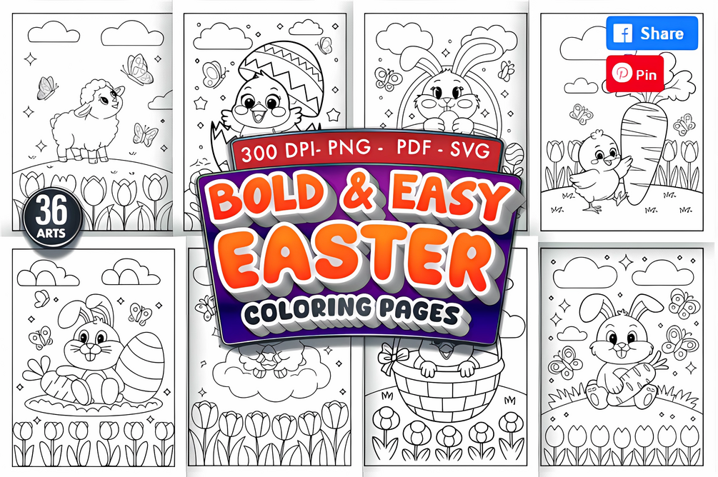 Coloring Pages Bold and Easy Easter