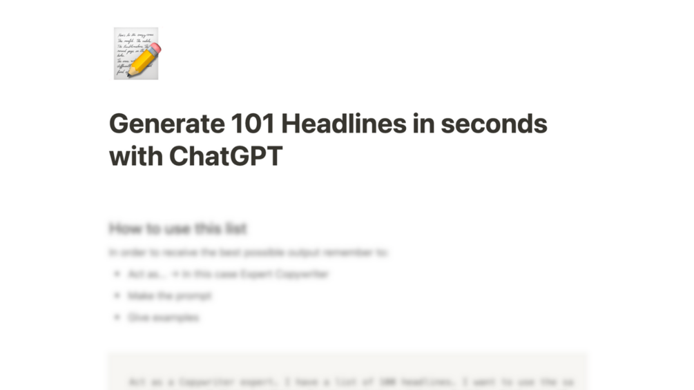 How to write 100 Headlines using ChatGPT