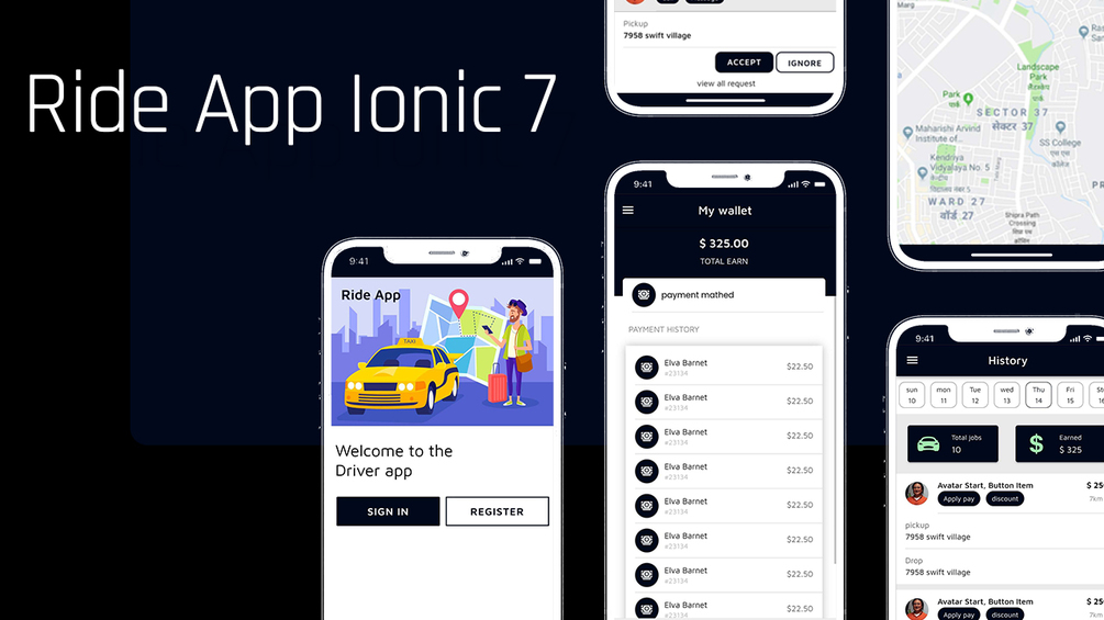 Ride App (An Ionic 7 App UI for App )
