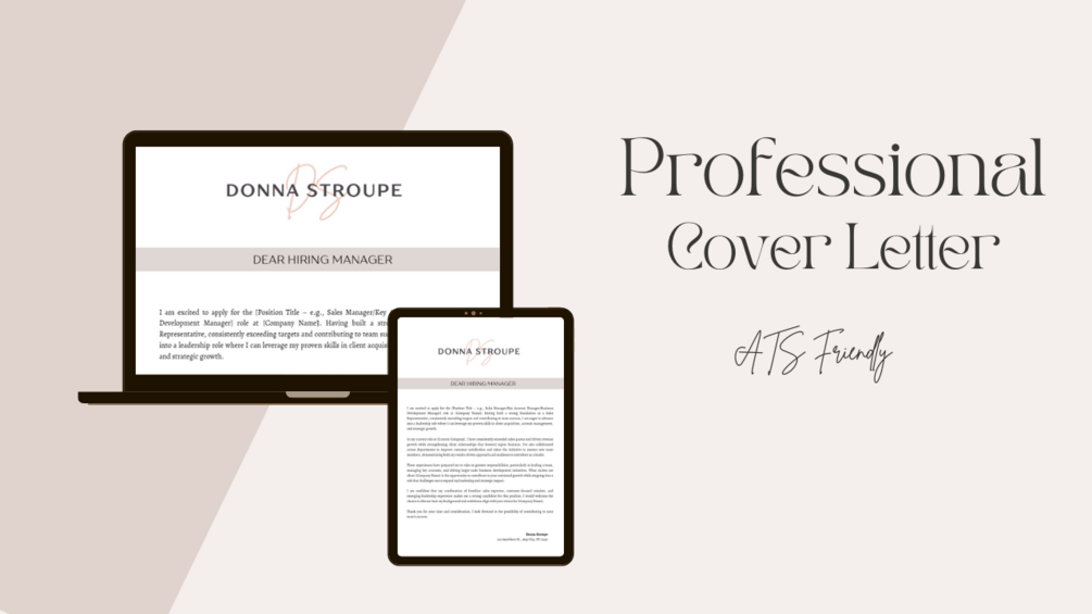 Professional ATS-Friendly Cover Letter Template | Word, Google Docs & PDF