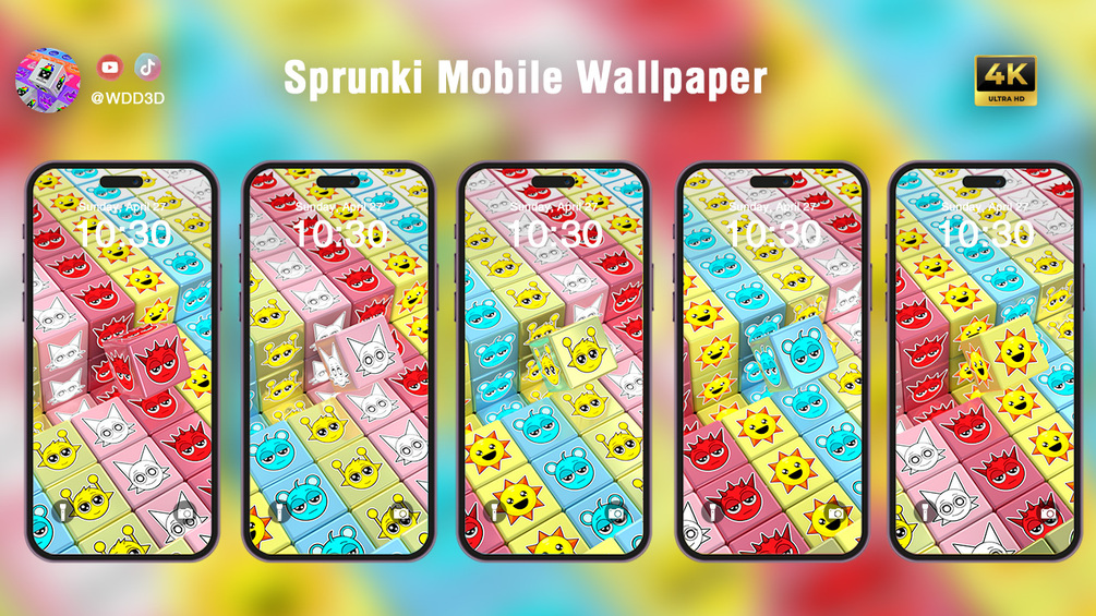 Sprunki Wallpaper C8 (5pcs) - 4K Mobile Wallpaper for iOS and Android
