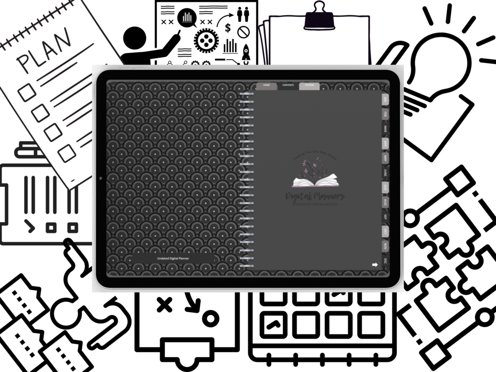 Digital planner | Black Planner | simple planner | Wellness planner ...