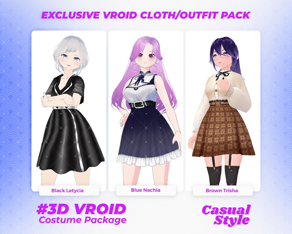 Sleek Casuals for Vroid 3D Outfit Collection for Stylish Avatar - VRoid ...