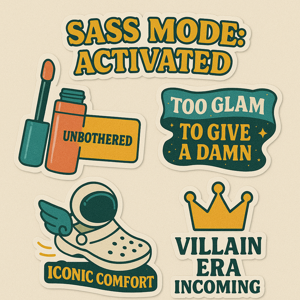 Sassy Vibes Sticker Pack – Unbothered, Iconic, and Ready to Rule!