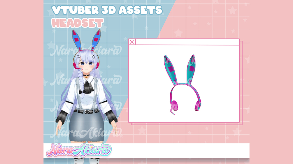 3D Vtuber Assets Headphone V4 Vroid Commission, 3D assets ready to use ...