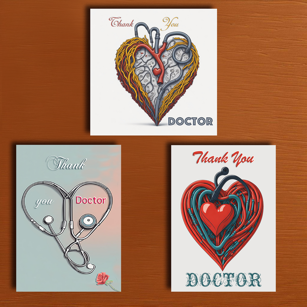 Set of 3 Doctor Thank You Card | Printable | Gratitude | Healthcare ...